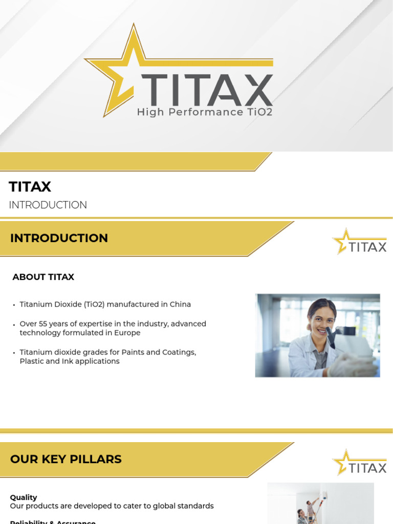 TITAX Introduction (1) | PDF | Titanium Dioxide | Chemical Substances