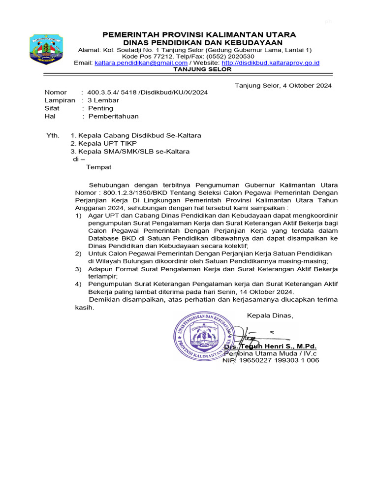 5418 Pemberitahuan | PDF