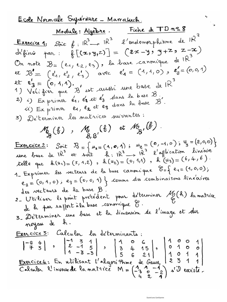 Fiche de TD Num 8 | PDF