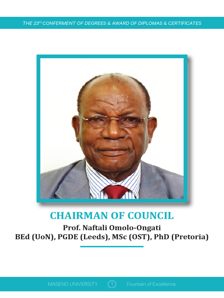 Maseno University Graduation Booklet UV | PDF | Doctor Of Philosophy ...