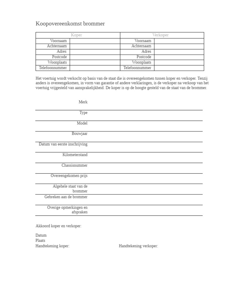Law Insider Koopovereenkomst-brommer Filed 24-05-2019 Contract | PDF