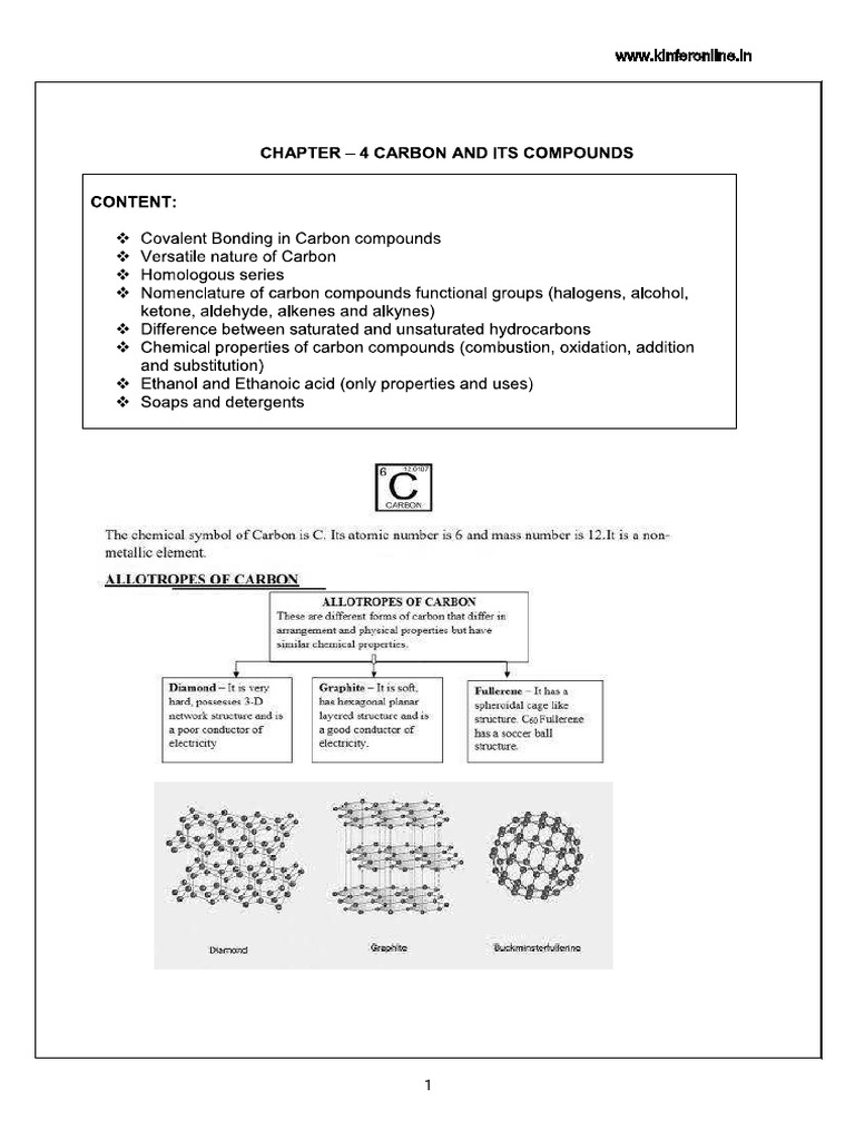 Ch- 4 CARBON AND ITS COMPOUNDS | PDF