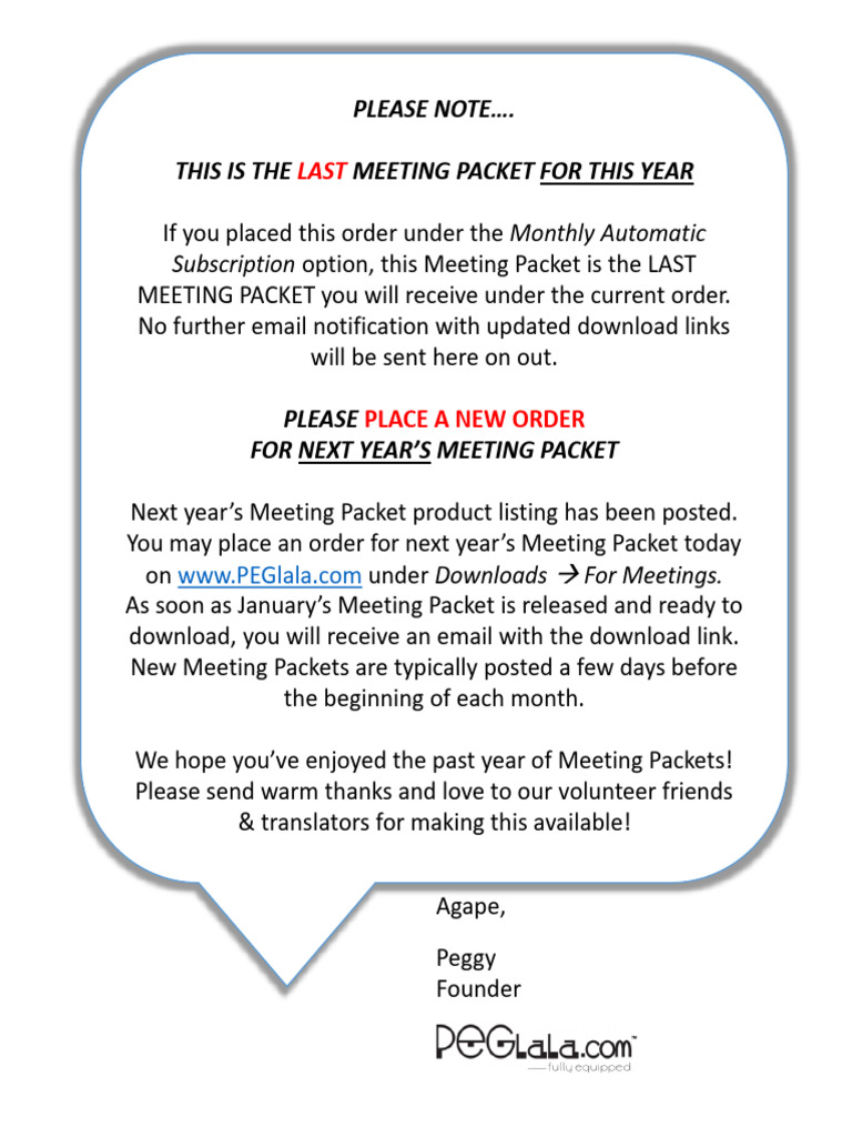 Last Meeting Packet Notice | PDF | Pay Pal | Internet