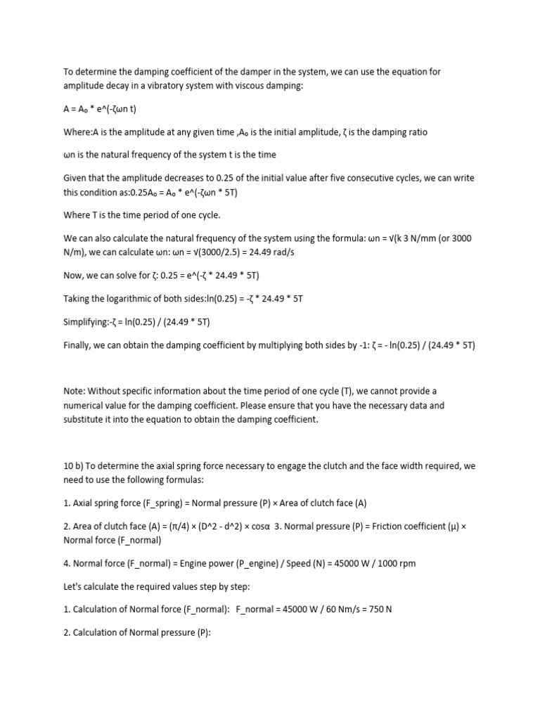 Damping Coefficient Calculation Guide | PDF | Damping | Torque