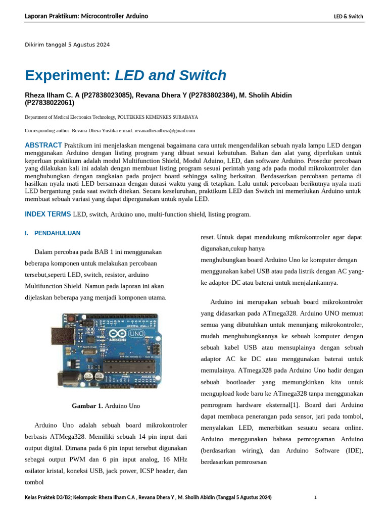 Kelompok 3_kelas 2b2_led & Switch | PDF