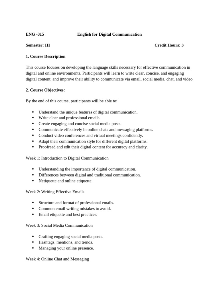 Digital Communication Skills Course | PDF | Online Chat | Editing