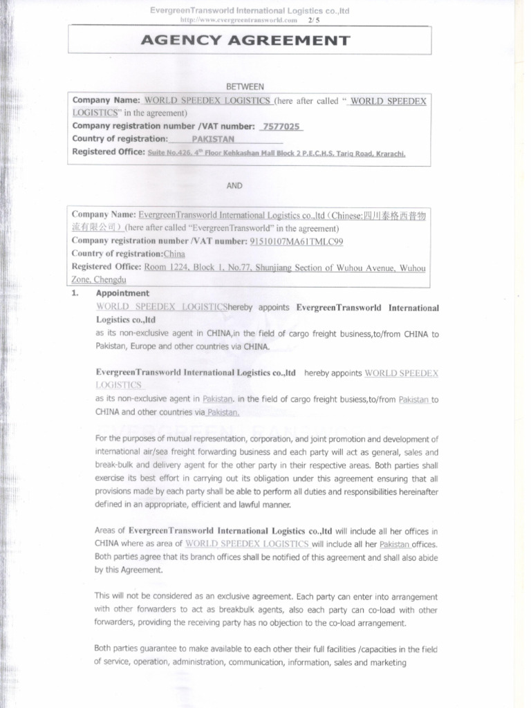 Agency Agreement | PDF
