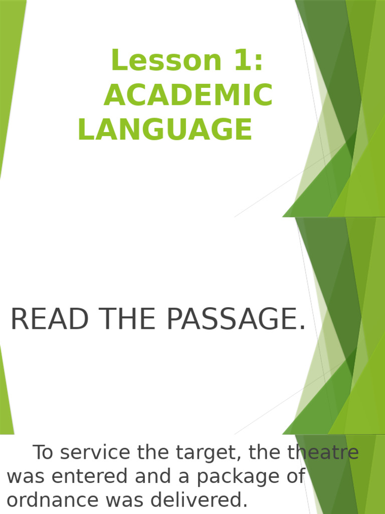 Lesson 1 Academic Language | PDF | Jargon | Human Communication