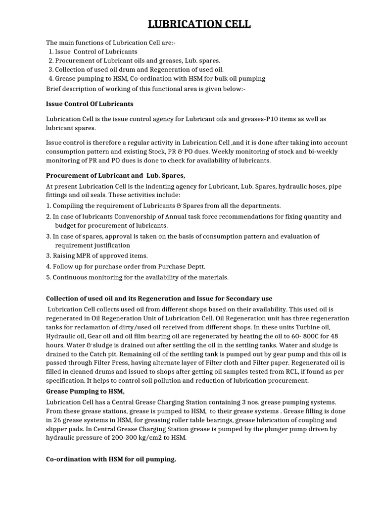 1. Brief write up (1) | PDF | Lubricant | Bearing (Mechanical)