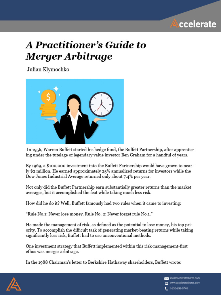 A Practitioner's Guide To Merger Arbitrage 1 | PDF | Arbitrage ...