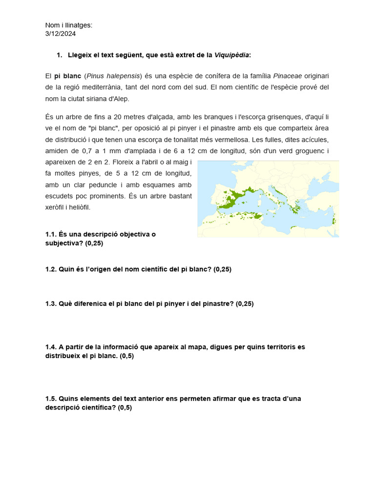 Examen Català SA2 | PDF