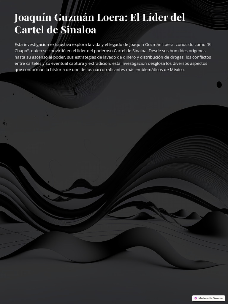 Joaquin Guzman Loera El Lider Del Cartel De Sinaloa Pdf Cartel De