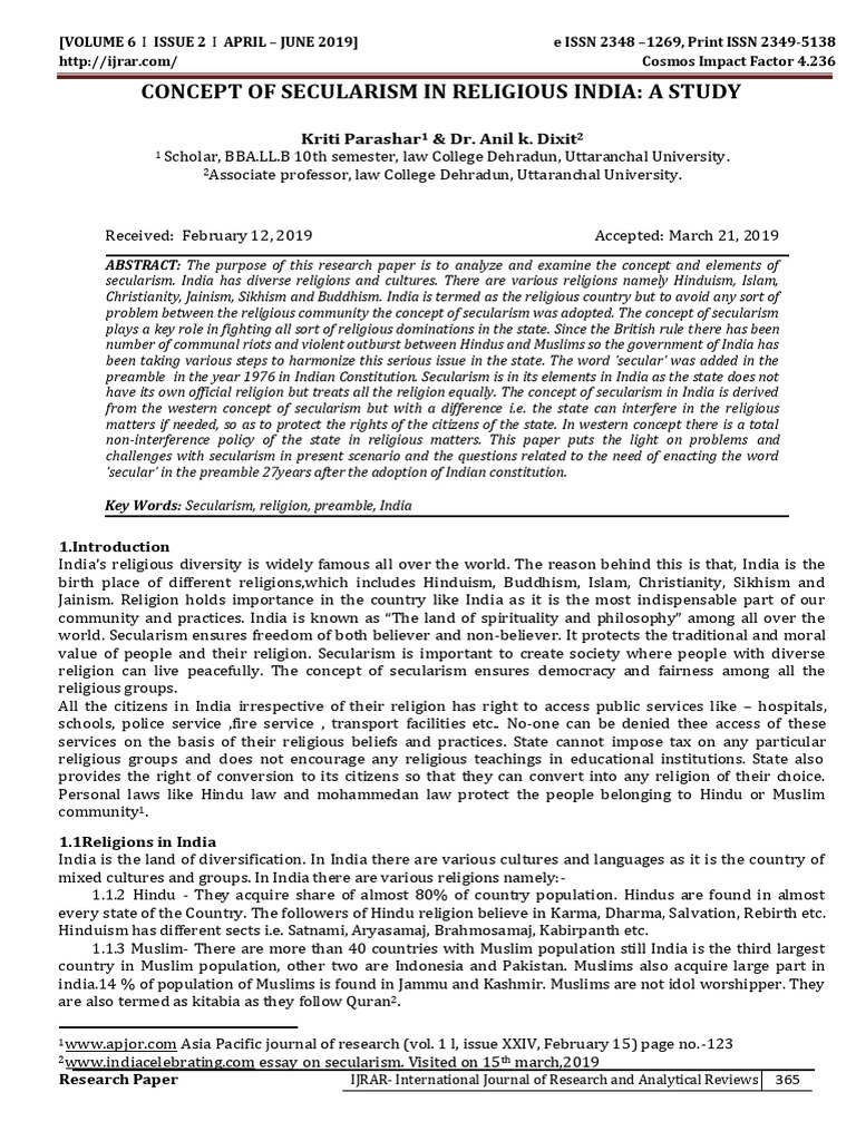 secularism1 | PDF | Secularism | Religious Conversion