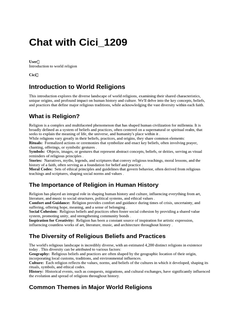 Intro to World Religion | PDF | Spirituality | Meaning Of Life