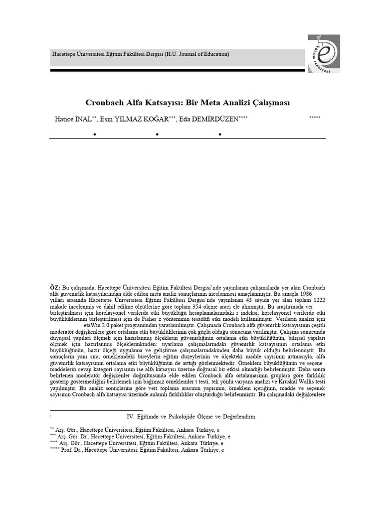 Cronbach Alpha Criteria | PDF