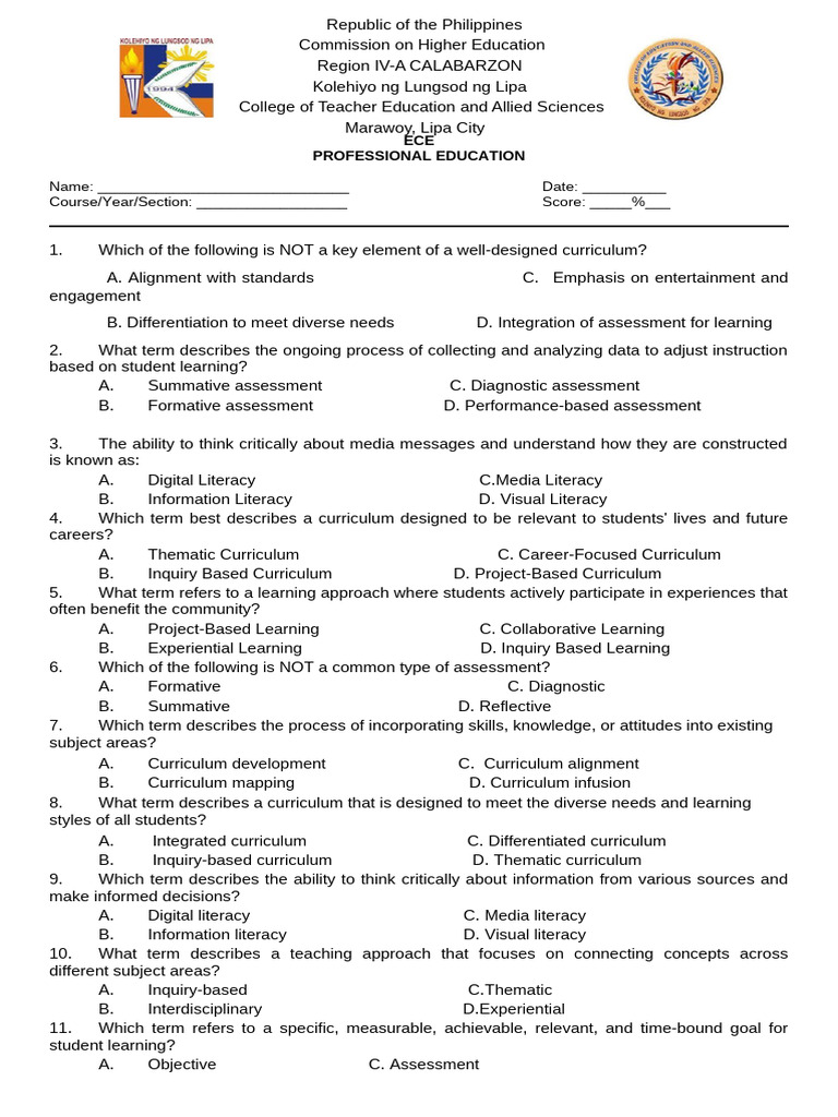 PEC-103-and-PEC-104-ECE | PDF | Educational Technology | Educational ...