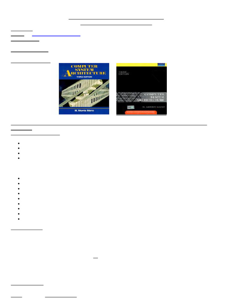 Computer Organization Schedule, Course Contents | PDF | Vhdl | Computing
