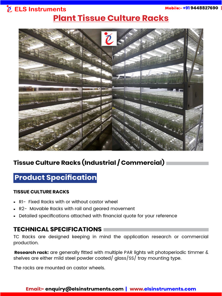Tissue-Culture-Racks | PDF | Equipment | Manufactured Goods
