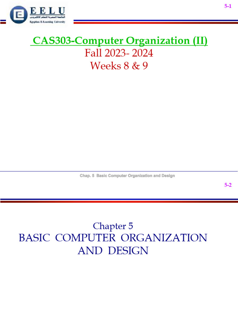 Computer Organization Chapter 5 Lecture 15 - Lecture 18 | PDF | Central Processing Unit ...