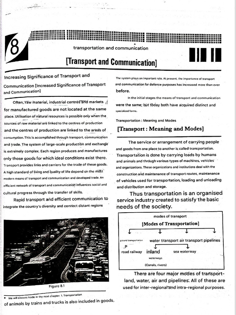 geo ch-8 transport and communication | PDF