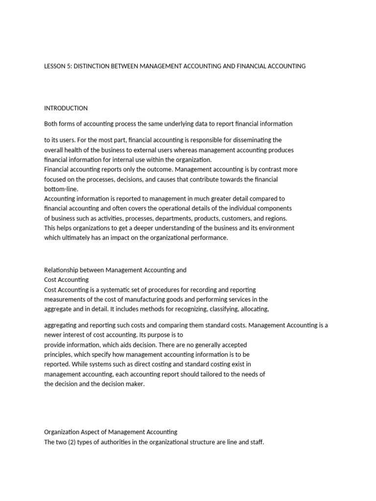 LESSON 5 - DISTI-WPS Office | PDF | Management Accounting | Cost Accounting