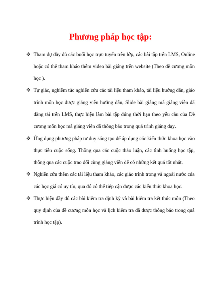 PhÆ°Æ¡ng Phã¡p Há - C Táº - P | PDF