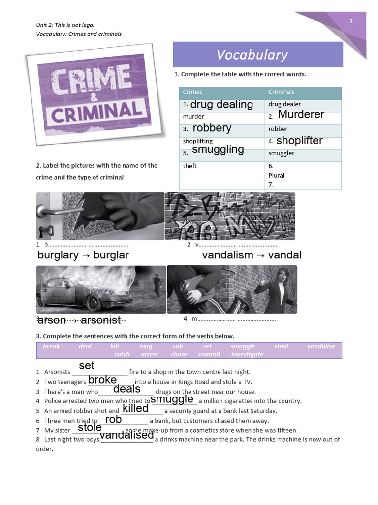 Vocabulary (1) | PDF | Crime & Violence | Arson