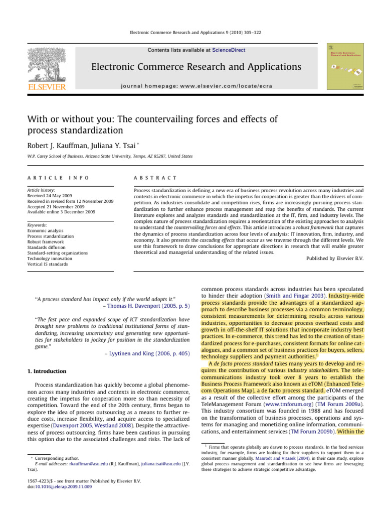 With or without you- the countervailing forces and effects of process ...