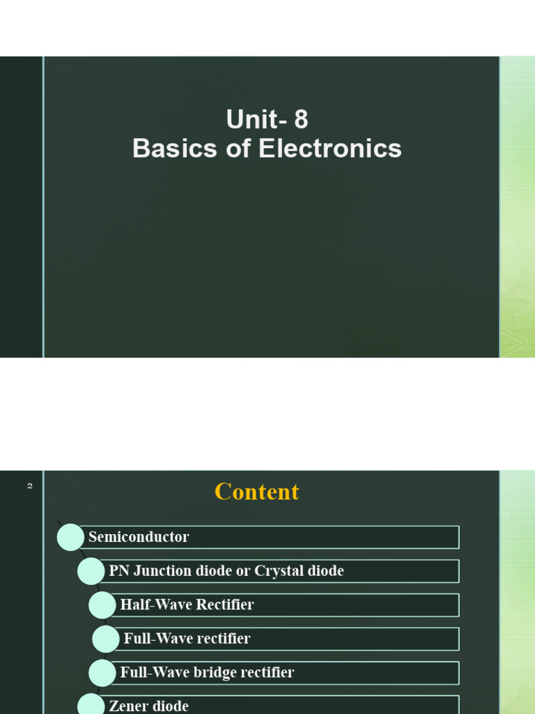 Unit-8_Basics of Electronics | PDF | Rectifier | Bipolar Junction ...