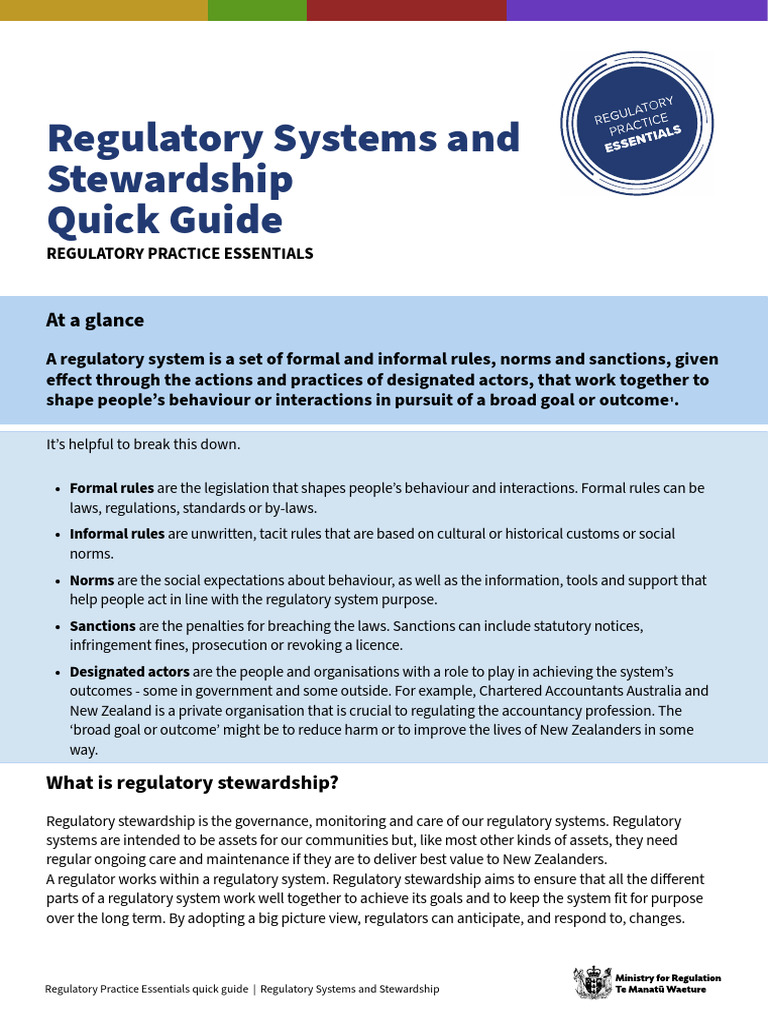 RPE-Quick-Guide-Regulatory-Systems-and-Stewardship | PDF | Governance ...