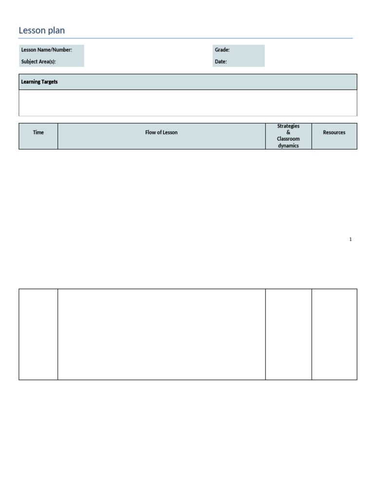 CSP Lesson Plan Template 1 PDF | PDF