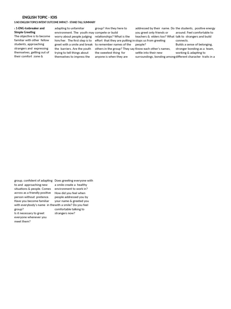 1 ENG Icebreaker and Simple Greeting IOIS Ver3.0 | PDF