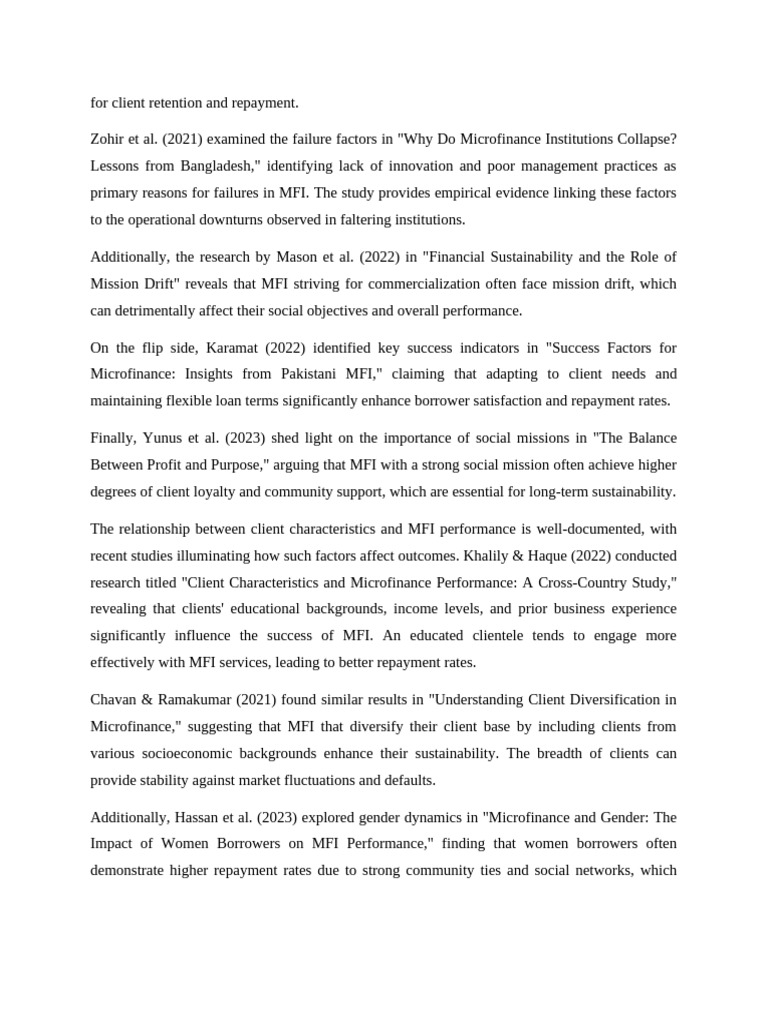 For Client Retention and Repayment | PDF | Microfinance | Social Psychology