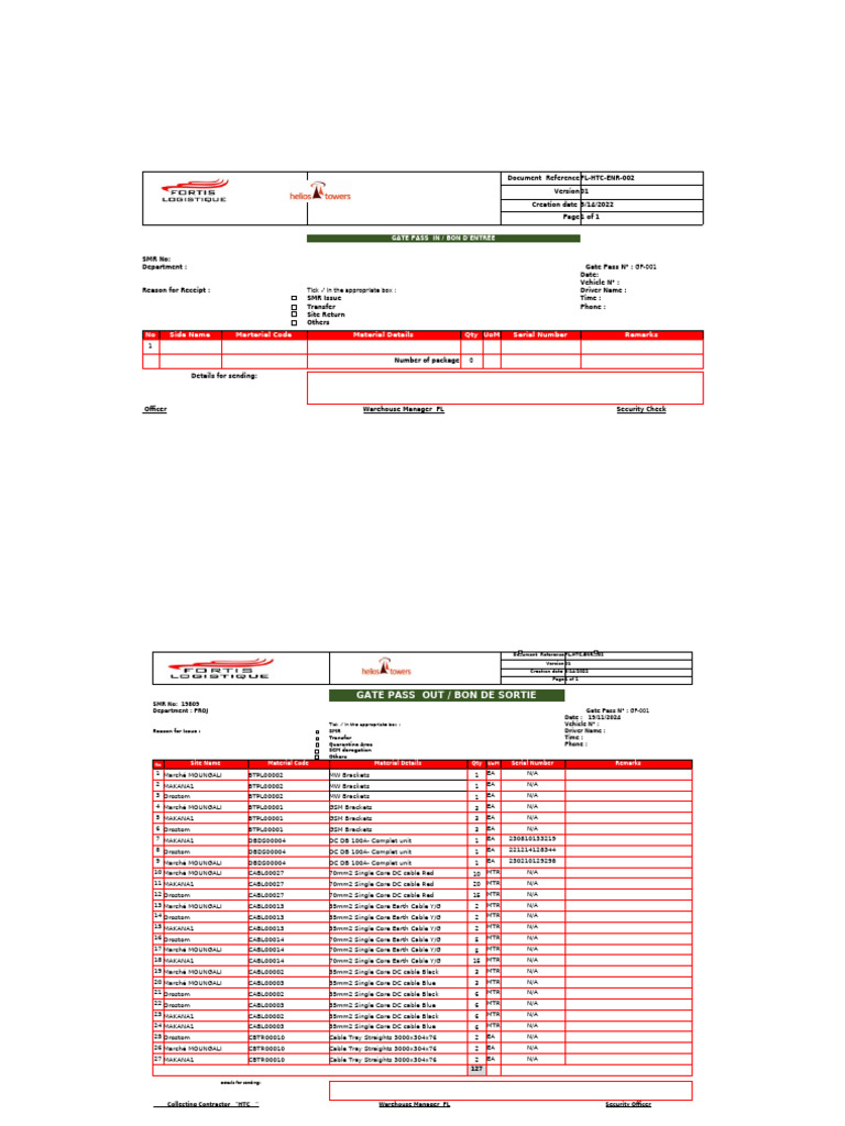 Copie de Gate Pass Out | PDF