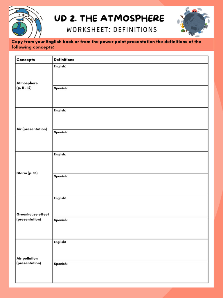 Worksheet - Definitions | PDF