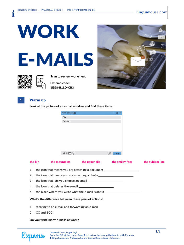 Work e Mails British English Student A2 B1 | PDF | Linguistics