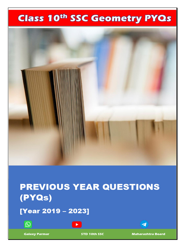 Geometry PYQs (2019-2023) With Solution - by Galaxy of Maths | PDF | Circle | Area