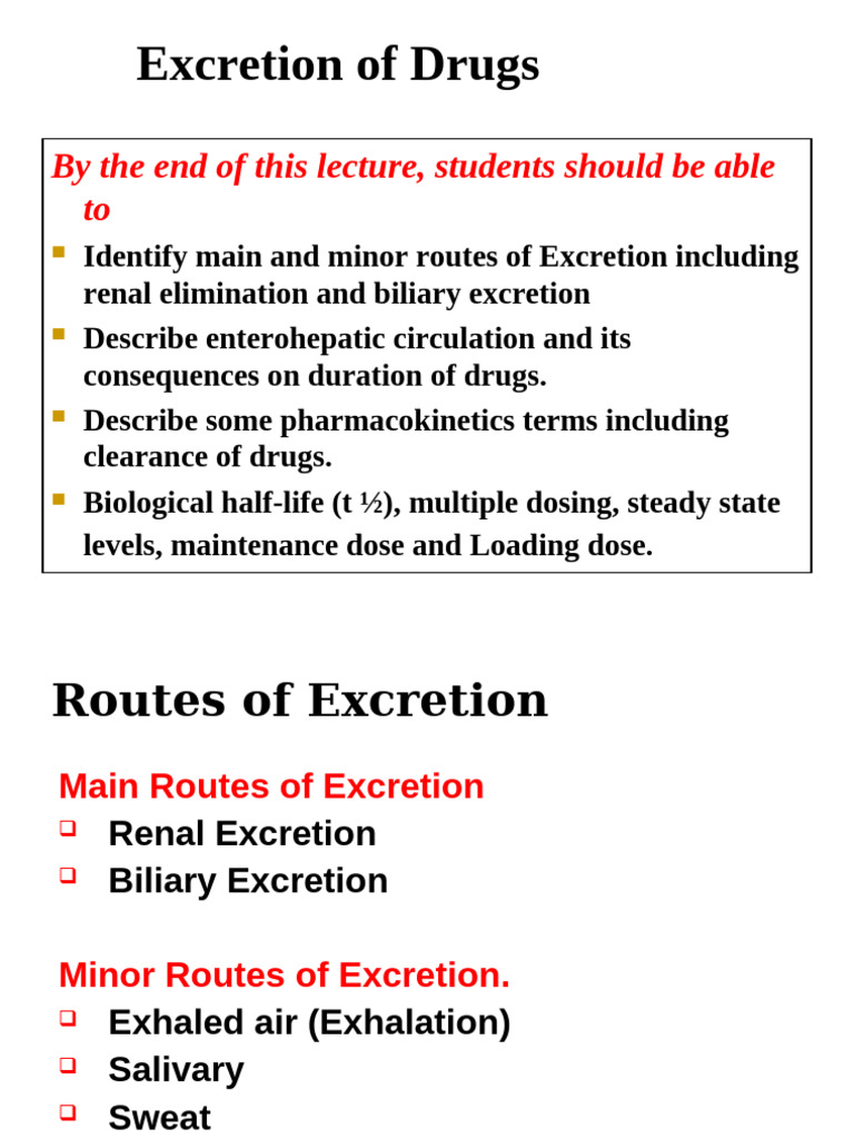 Lecture4 General Pharmacology (Excretion) 2 | PDF | Kidney