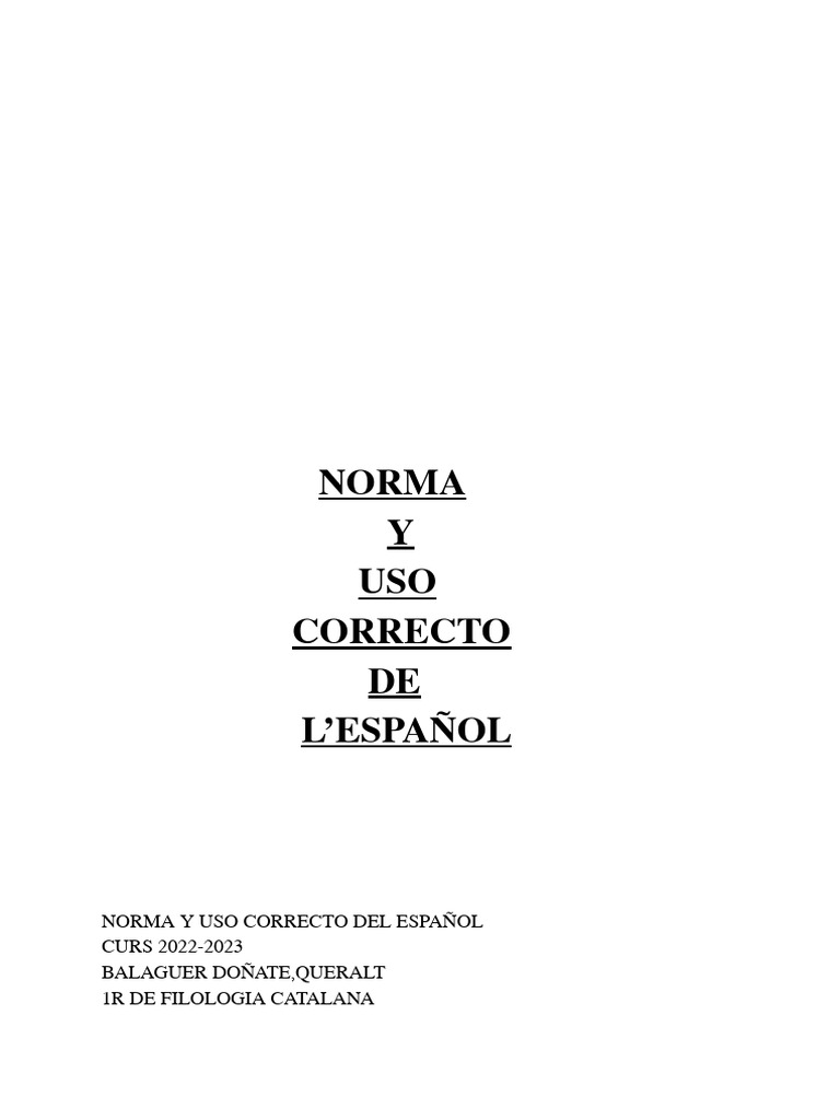 Norma y Uso Correcto Del Español | PDF | Coma | Gramática