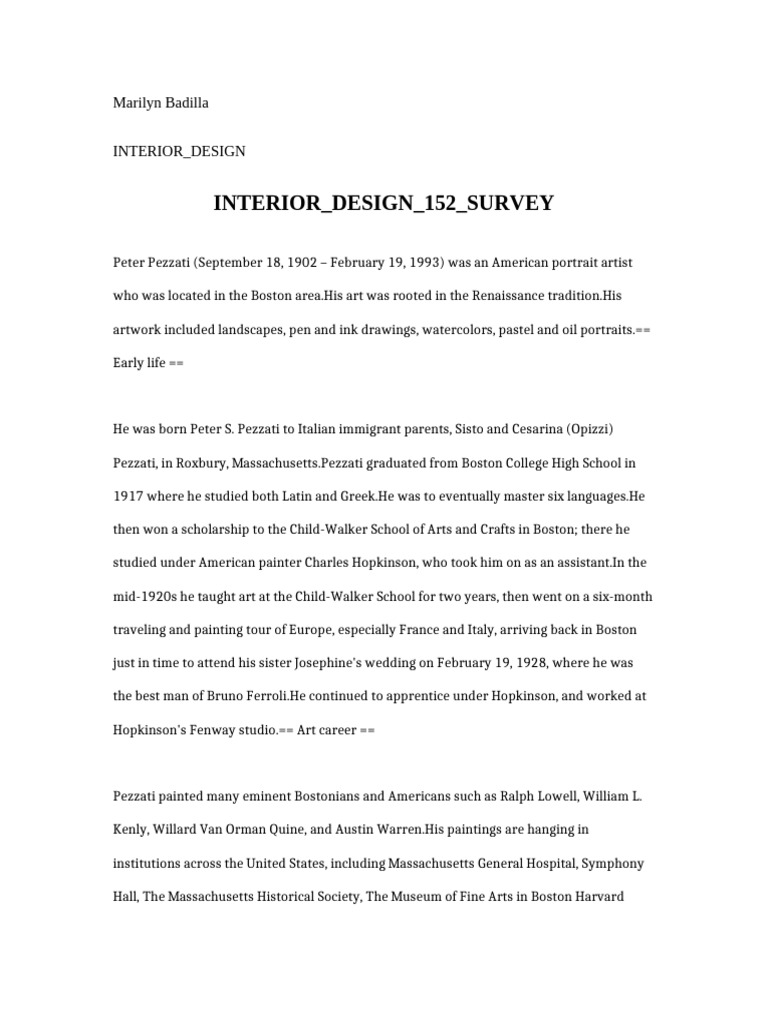 Interior Design 152 Survey | PDF | Paintings