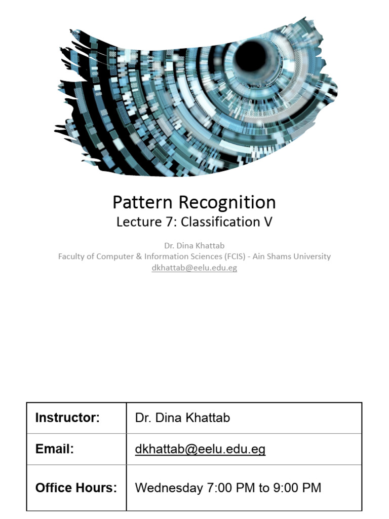 [PR 2024] Lec7 Classification V | PDF | Statistical Classification ...