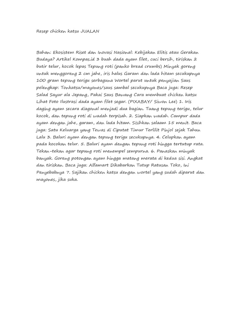 resep chicken katsu | PDF