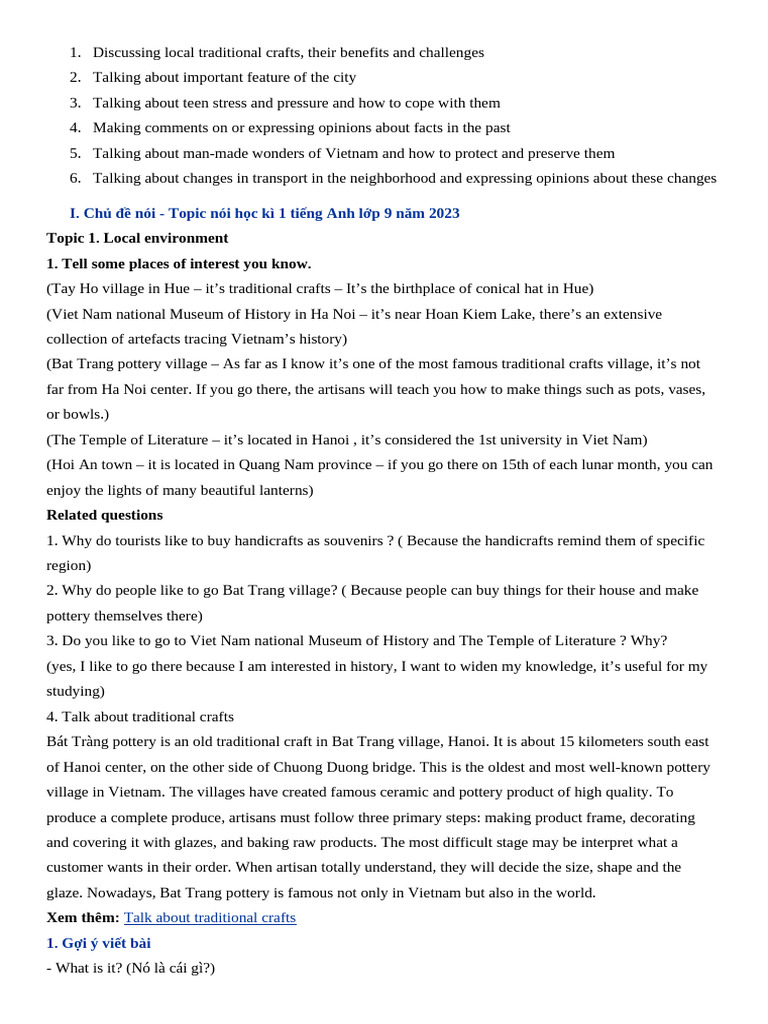 Speaking Grade 9 Semester 1 | PDF