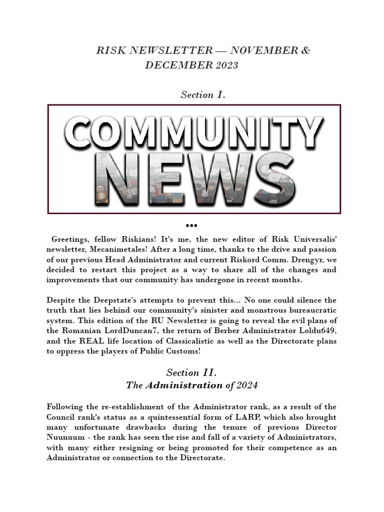 Risk Newsletter - December 29, 2023 | PDF