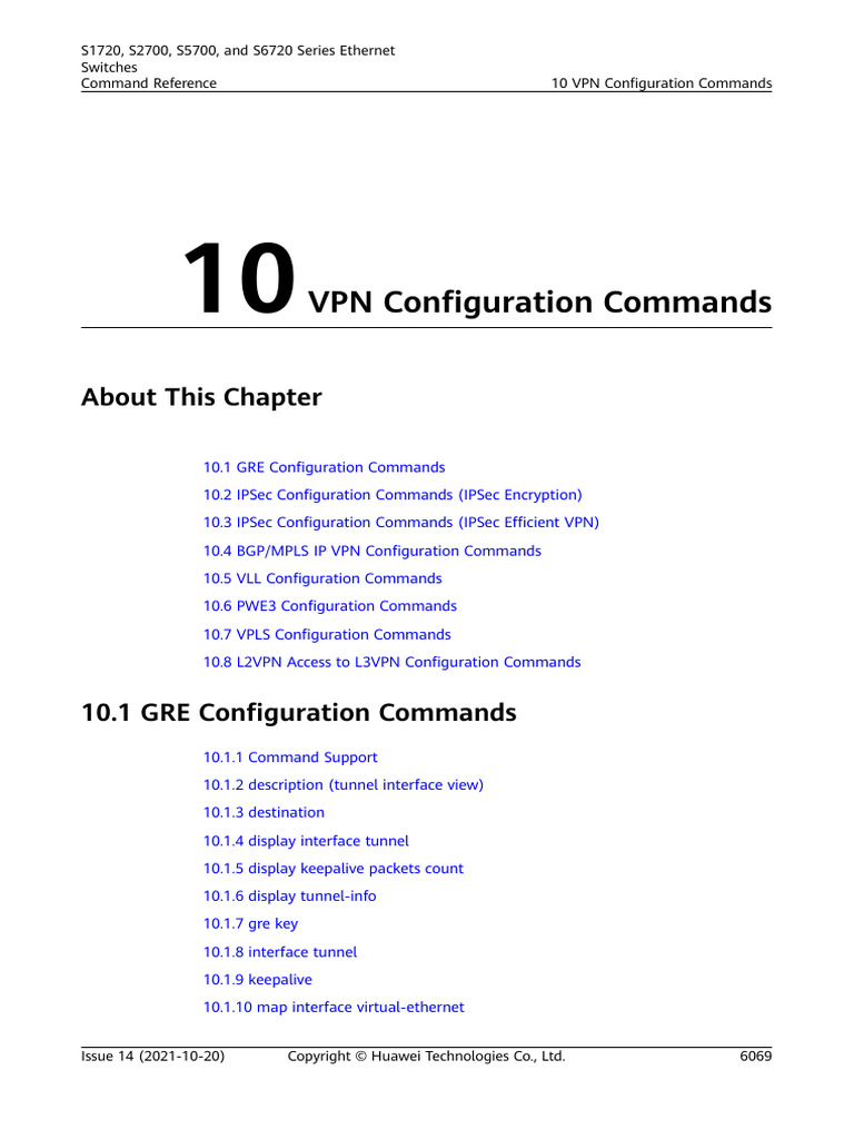 01-10 VPN Configuration Commands | PDF | Virtual Private Network | I Pv6