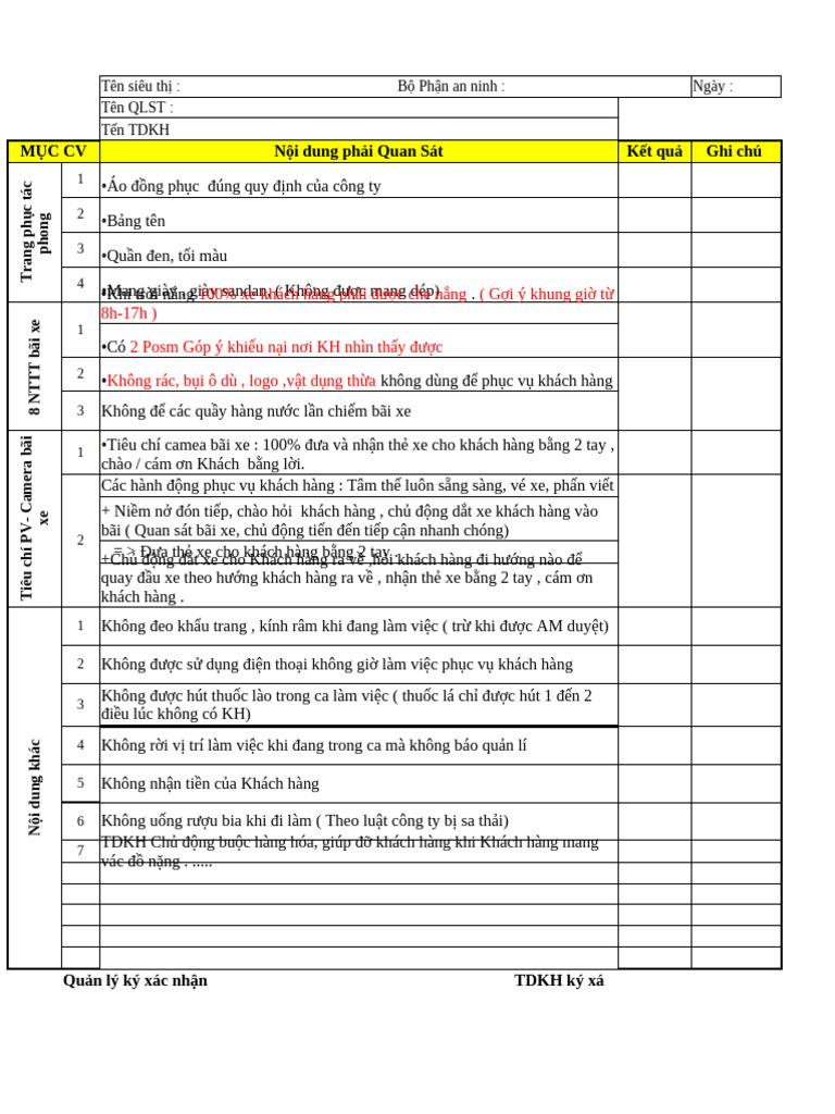 Tdkh - bb Làm Việc Bp an Ninh | PDF