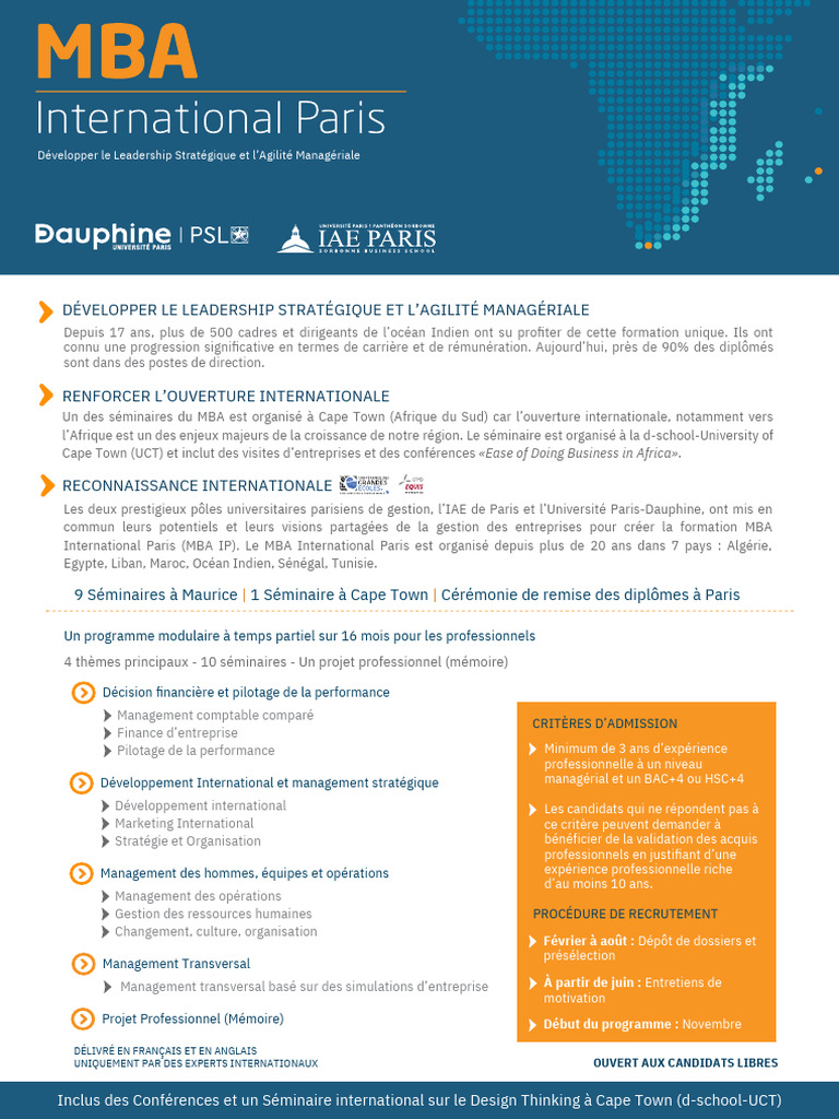 MBA International Paris : Leadership Global | PDF | Maîtrise en ...