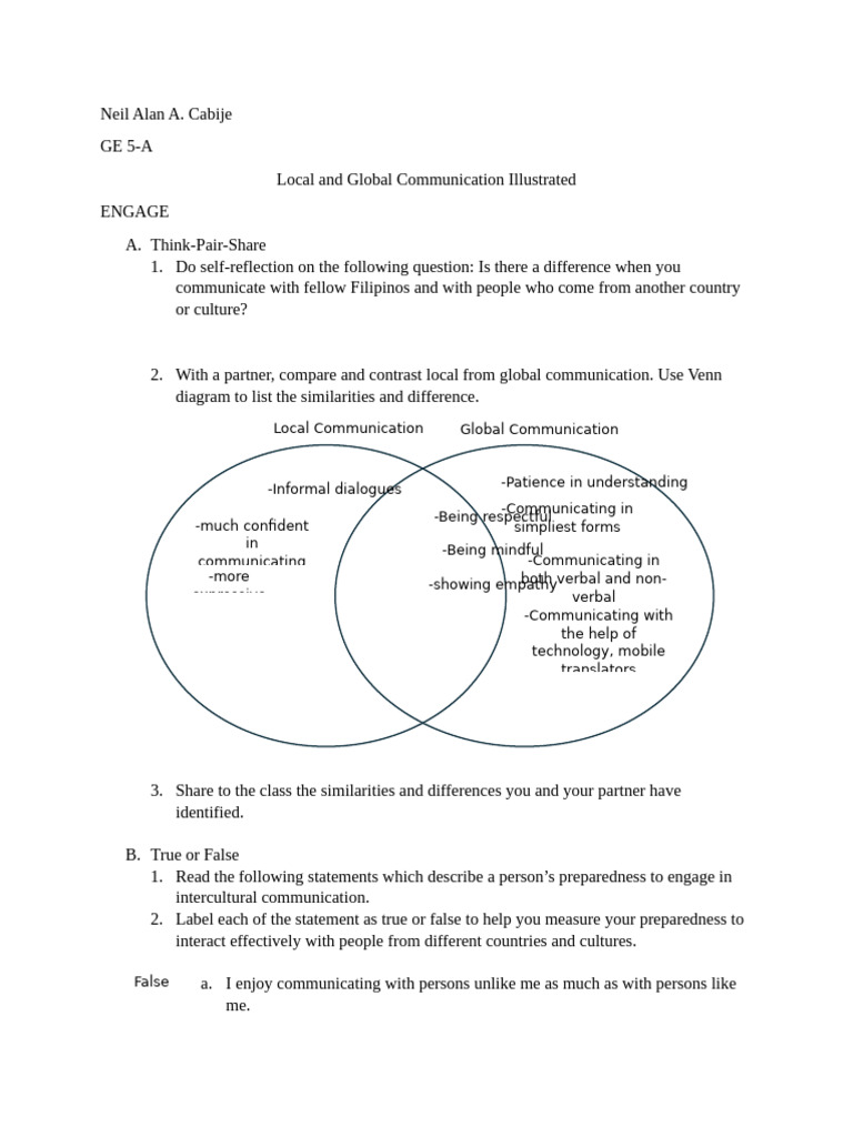 Local and Global Communication Illustrated | PDF | Communication ...