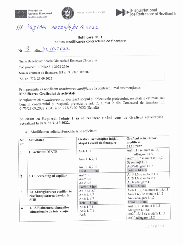 Notificare nr1 Remetea | PDF