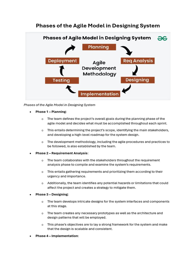 Phases of The Agile Model in Designing System | PDF | Agile Software ...